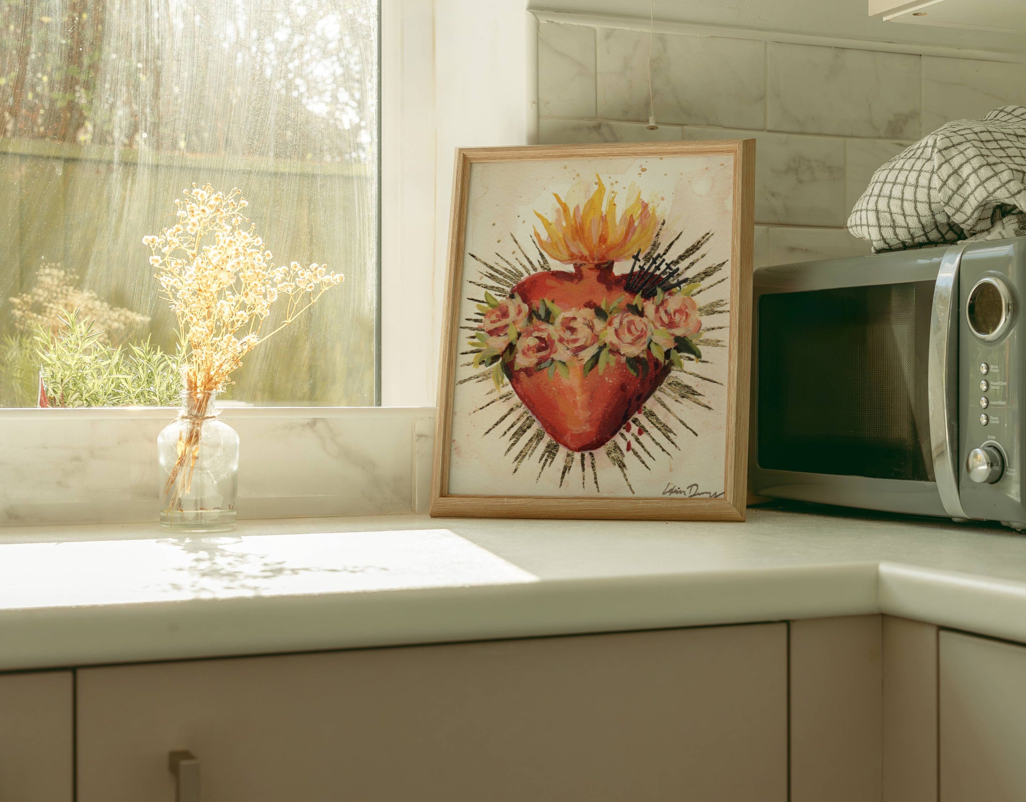 Mary's Blessed Heart Print – Lakin Rose Art