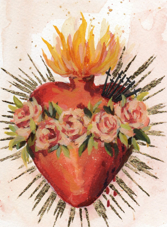 Mary's Blessed Heart Print – Lakin Rose Art